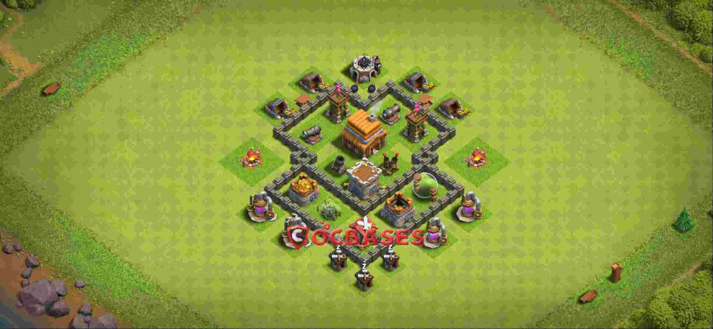 Town Hall 4 Base -farming - Layout id: 7ky3h - Cocbases