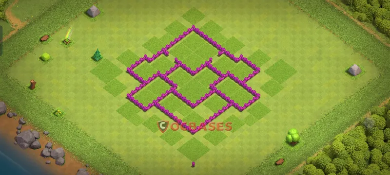 Town Hall 6 Base -hybrid - Layout id: es1k3 | Cocbases