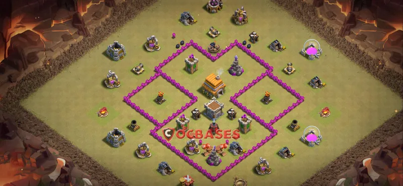 Town Hall 6 Base - Layout id: iahb7 | Cocbases
